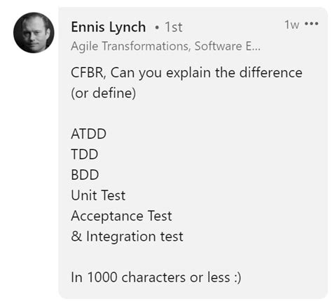 david sabine on linkedin tdd tdd unittest acceptancetest atdd