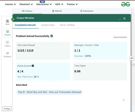 Gfg160 Geekstreak2025 Dsachallenge Keepcoding Stockbuysell Ramyak Jain