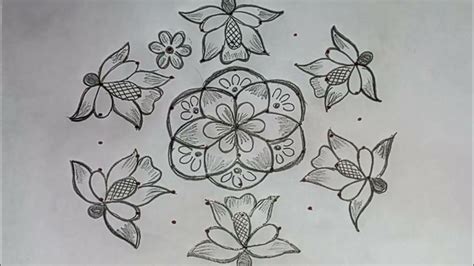 2024 Pongal Special 9 5 Dots Flower Design Rangoli 9 5 புள்ளியில் அழகான பூ டிசைன் ரங்கோலி கோலம்