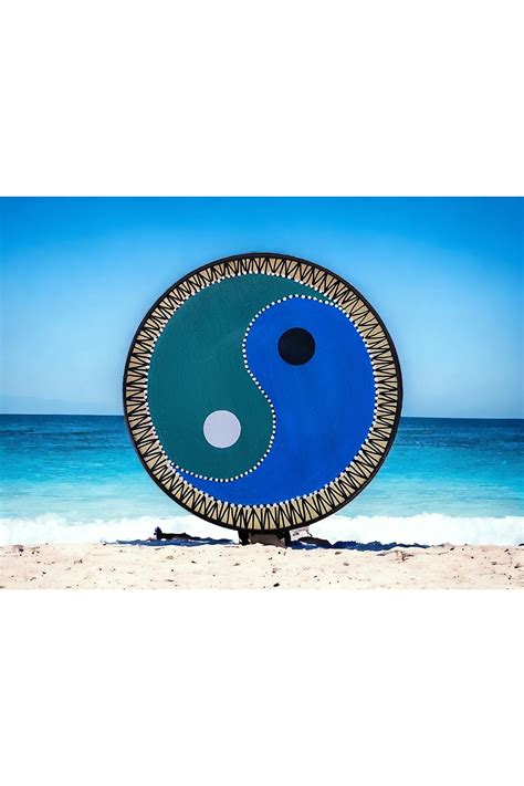 Lotus El Çizimi El Boyaması Duvar Tabağı Dekoratif Yin Yang Temalı