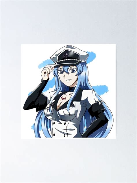 Akame Ga Kill Smiling Esdeath Waifu Poster By Shindouart Redbubble