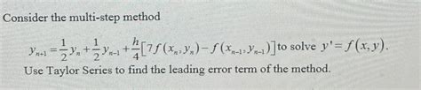 Solved Consider The Multi Step