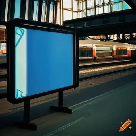 Railway Station With A Large Information Board On Craiyon