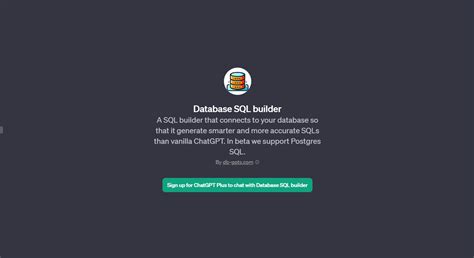 Database Sql Builder Gpt And 41 Other Ai Alternatives For Sql Queries