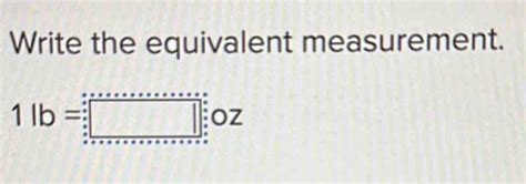 Solved Write The Equivalent Measurement Physics