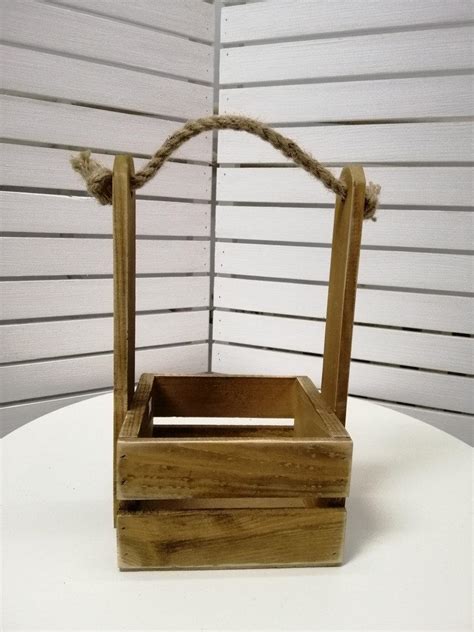 Деревянный декоративный ящик для цветов и подарков Ящик кашпо с ручкой Id 1044261497 цена