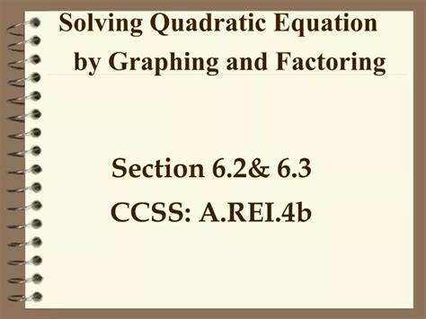Solving Quadratic Equation By Graphing Ppt Tessshebaylo