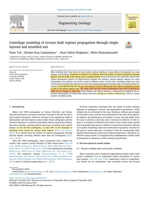 Centrifuge Modeling Of Single And Stratified Soils Pdf Fault