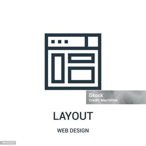 웹 디자인 컬렉션에서 레이아웃 아이콘 벡터입니다 얇은 선 레이아웃 개요 아이콘 벡터 일러스트 레이 션입니다 0명에 대한 스톡 벡터 아트 및 기타 이미지 Istock