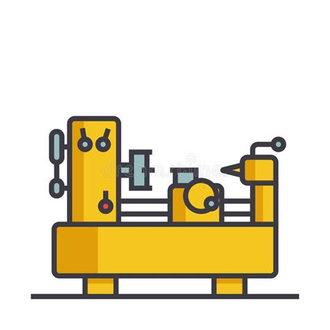 A Linha Lisa Ilustração Da Máquina Do Equipamento Industrial Vetor Do Conceito Isolou O ícone