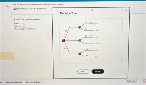 Solved Use The Accompanying Decision Tree To Complote Parts Chegg