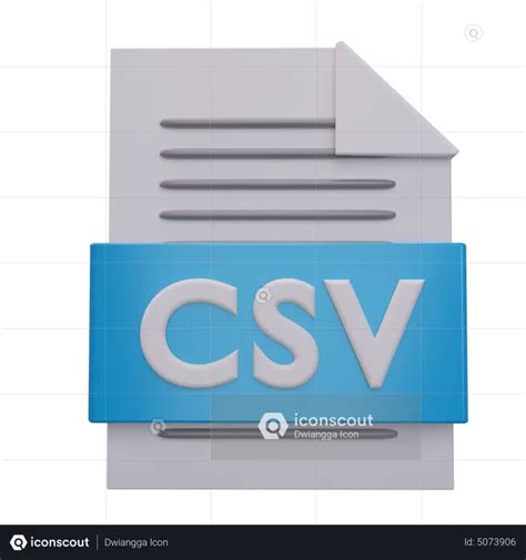csv file 3d icon download in png obj or blend format