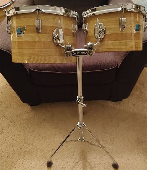 Ludwig Blueolive Badge Butcher Block 10 And 12 Concert Toms Reverb