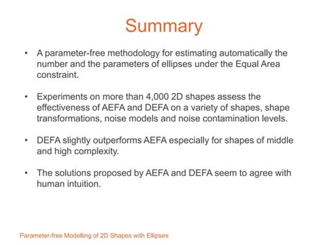 Parameter Free Modelling Of 2d Shapes With Ellipses Ppt