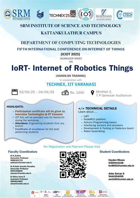 School Of Computing Srmist On Linkedin Iot Robotics Iort