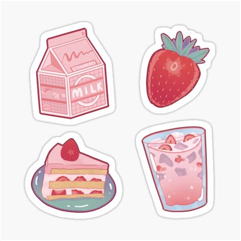 Strawberry Milk Sticker For Sale By Breannaki Redbubble