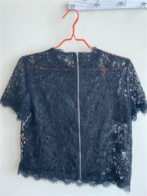 Zara Trafaluc Black Sheer Top Fesyen Wanita Pakaian Wanita Atasan Di