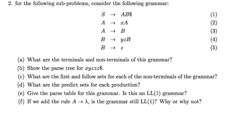 Solved For The Following Sub Problems Consider The Chegg
