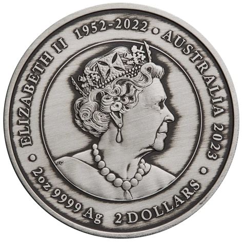 2023 2 Ningaloo Eclipse 2oz Silver Antiqued Coloured Coin