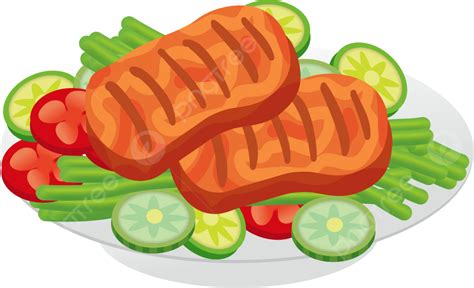 벡터 음식 접시 장식 도안 음식 벡터 스테이크 치킨 Png 일러스트 및 벡터 에 대한 무료 다운로드 Pngtree