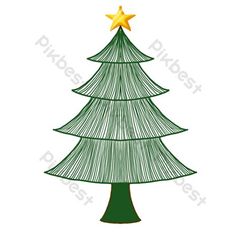 Stars Christmas Tree Creative Simple Line Png Images Psd Free
