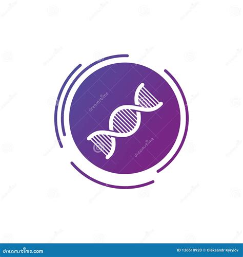 Dna Pictogram Modern Eenvoudig Vlak Dna Teken In Futuristische Cirkel