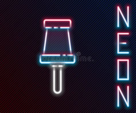 Glowing Neon Line Push Pin Icon Isolated On Black Background