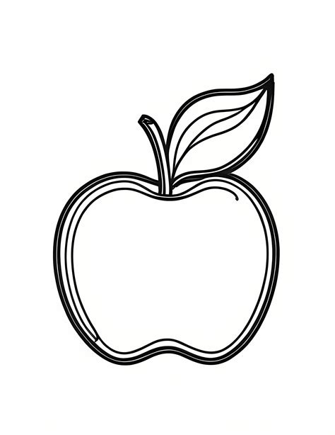 Раскраска Яблоко 4 распечатать Happybrushes