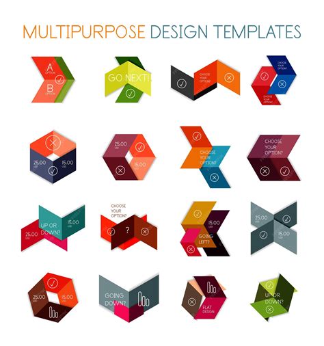 premium vector collection of paper arrow multipurpose templates