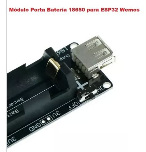 módulo porta batería 18650 para esp32 wemos usb para arduino en venta