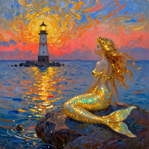 The Mermaid And The Lighthouse Daily Challenge 1288 Nightcafe