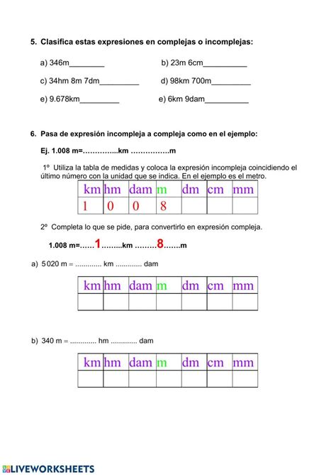 Medidas De Longitud Online Exercise Live Worksheets