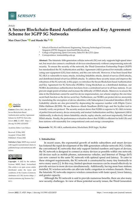 Pdf A Secure Blockchain Based Authentication And Key Agreement Scheme