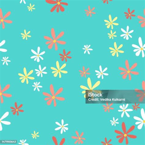귀여운 원활한 패턴 인쇄 꽃 패턴 대화 패턴 화려한 낙서 꽃 손으로 그린 꽃 0명에 대한 스톡 벡터 아트 및 기타 이미지 0명 귀여운 꽃 식물 Istock
