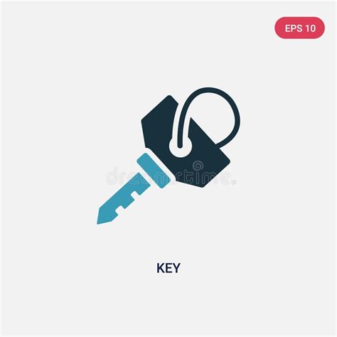Two Color Key Vector Icon From Strategy Concept Isolated Blue Key Vector Sign Symbol Can Be Use