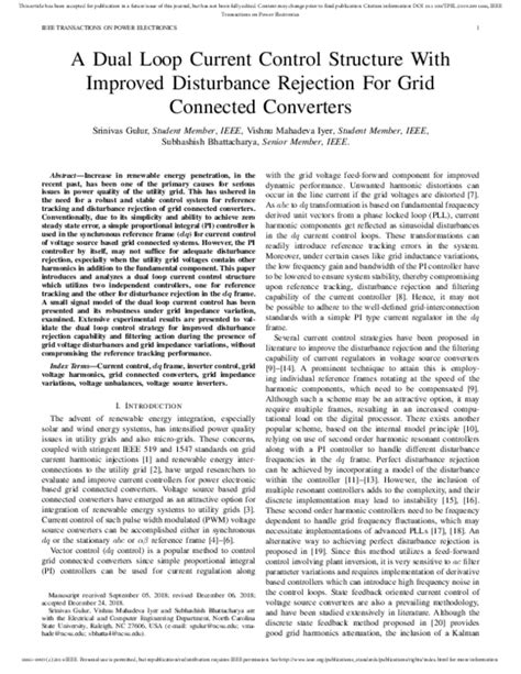 pdf a dual loop current control structure with improved disturbance
