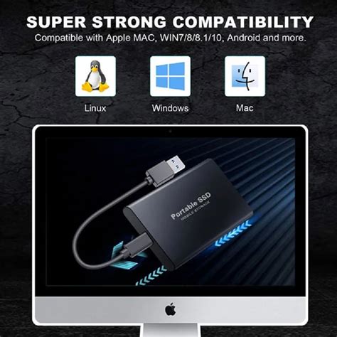휴대용 Ssd 외장 하드 드라이브 Usb 31 C타입 솔리드 스테이트 하드 디스크 고속 저장 장치 노트북 데스크탑