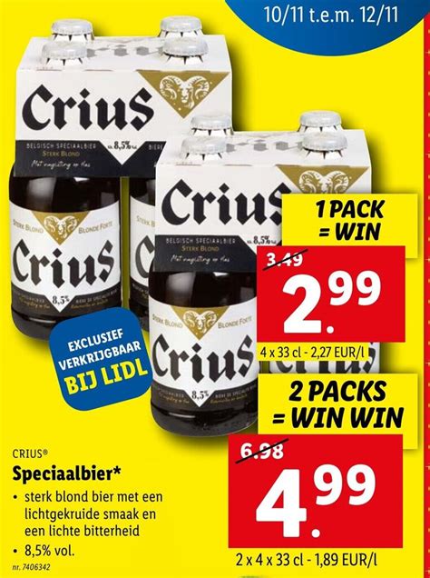 Crius Speciaalbier 4x33CL Nr 7406342 Promotie Bij Lidl