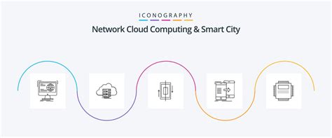 Network Cloud Computing And Smart City Line 5 Icon Pack Including Sync