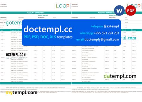 Kenya Cba Loop Bank Statement Word And Pdf Template 6 Pages