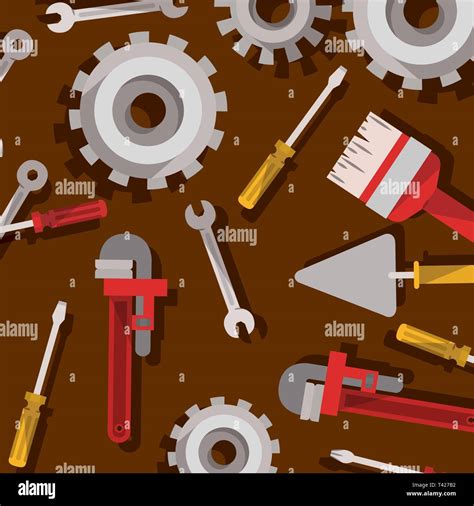 Set Of Tools Construction Pattern Stock Vector Image Art Alamy