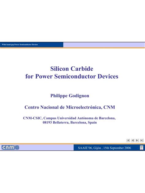 Pdf Silicon Carbide For Power Semiconductor Devices Philippe Godignon Pdf Document 478007
