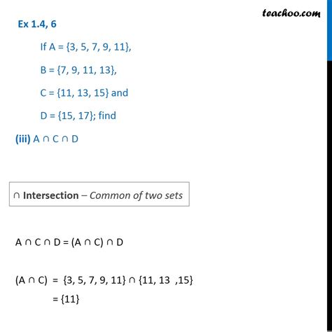 Ex 1 4 6 If A {3 5 7 9 11} B {7 9 11 13} Ex 1 4