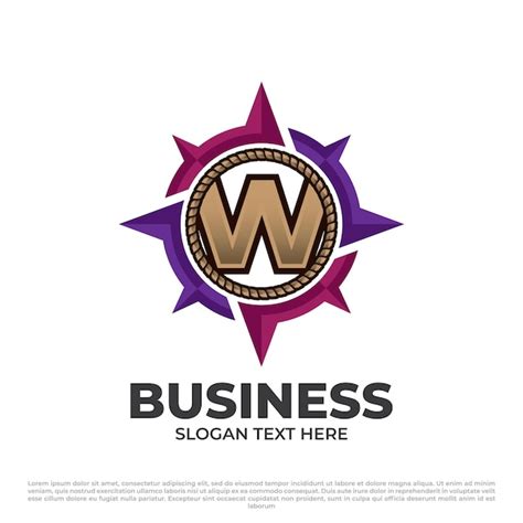 Premium Vector Letter W With Compass Logo Illustration Concept
