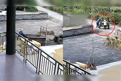 儿媳带娃在家午睡，公婆为了不吵醒她们，将拖拉机用手推远才发动公婆拖拉机儿媳