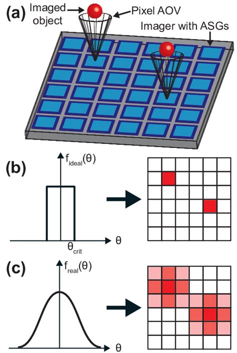 a angle selective imaging operation each pixel has a restricted