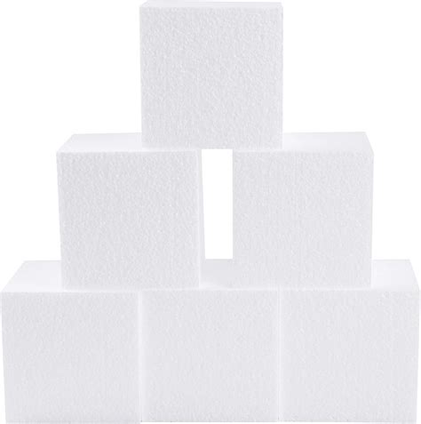 Silverlake Craft Foam Cubes American Made Hard Foam 6 Pack 4x4x4 Eps Blocks For