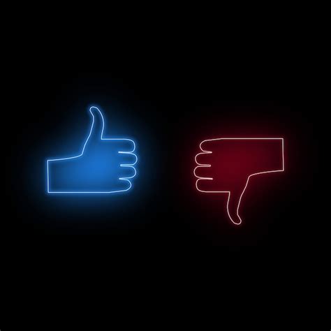 premium vector vector neon like and dislike icon glowing like and
