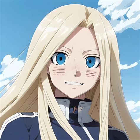 Female Pale Skin Sky Blue Eyes Long Light Blonde Hair My Hero