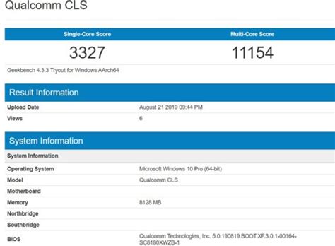 Benchmark Of Snapdragon Cx For Windows Revealed